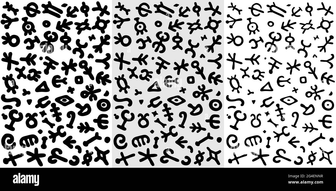 Three sets of abstract organic, geometric shapes for several patterns ...