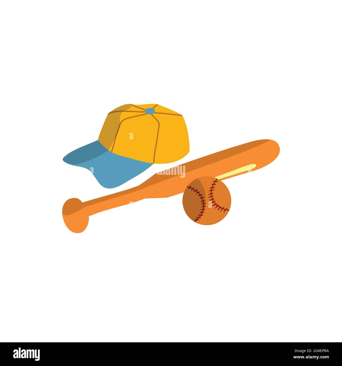 Baseball Baseball crossed bats with ball. Baseball flat vector ...