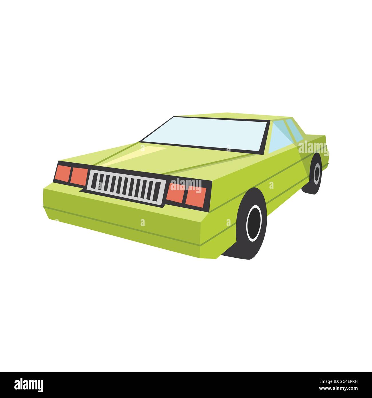 Green car vector illustration. on a white background. flat design ...