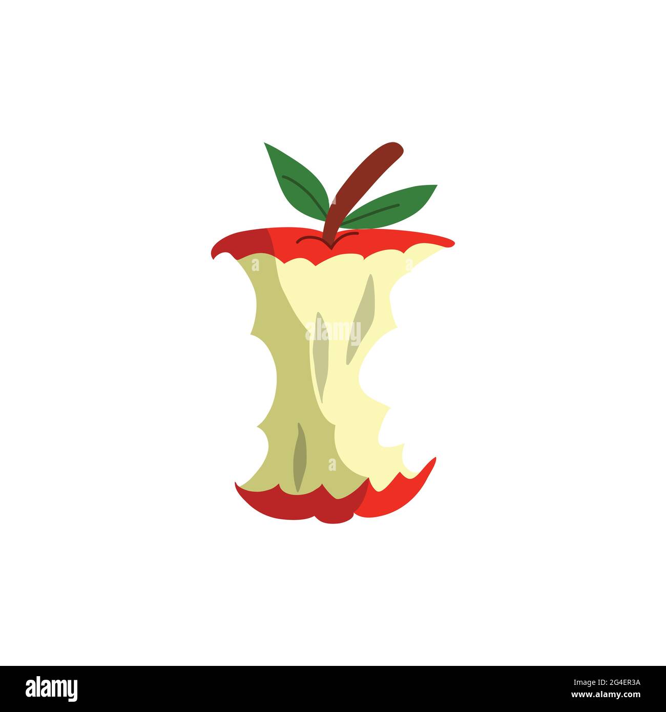 illustration Red apple eaten, Bitten red apple Vector illustration ...
