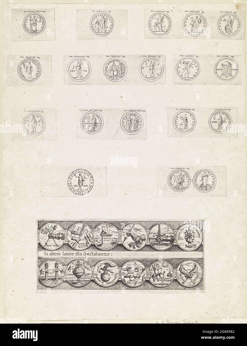 . Nineteen Roman coins with foreign exchange and emblems of emperors ...