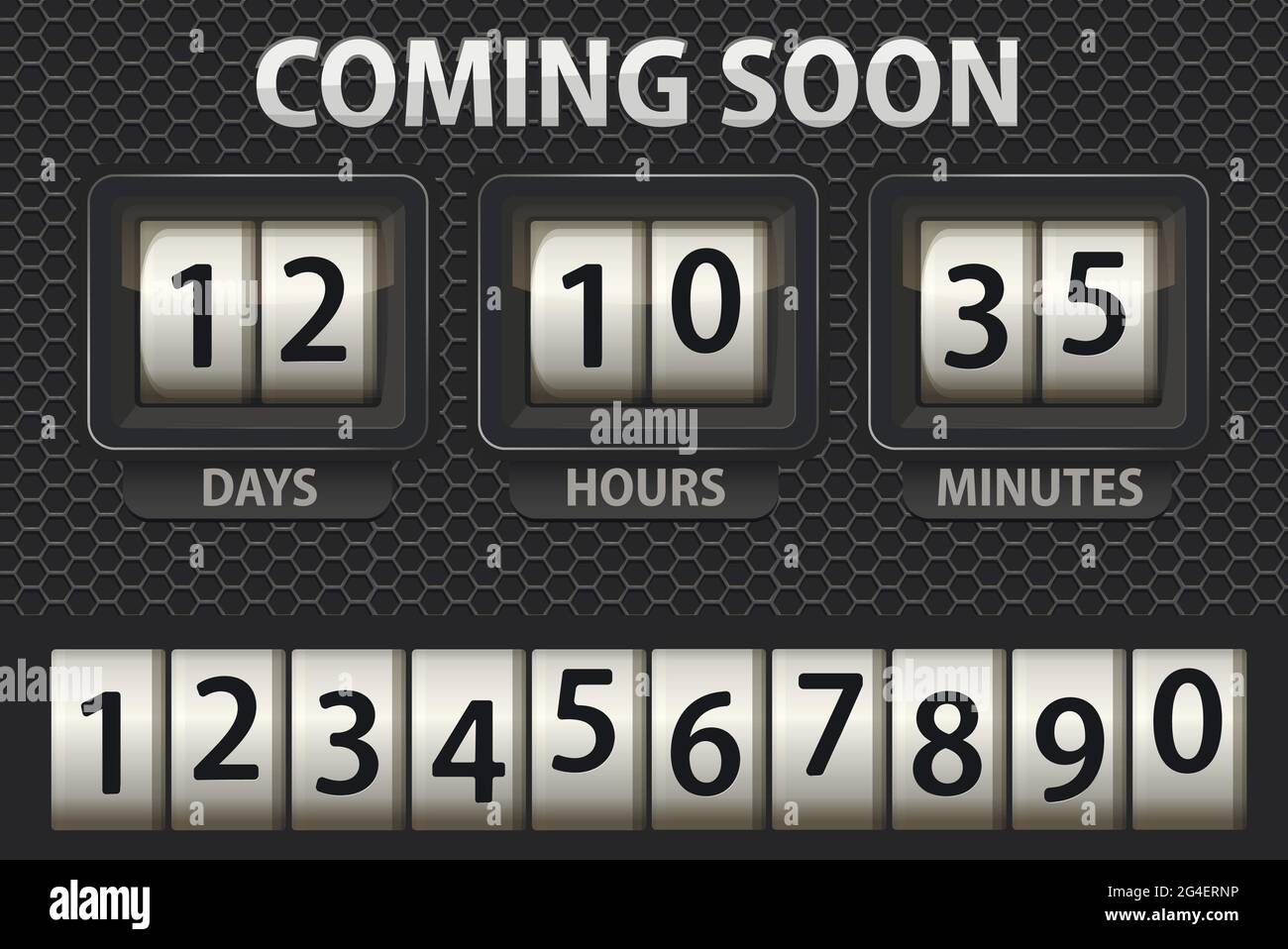 Countdown clock coming soon Stock Vector Images - Alamy