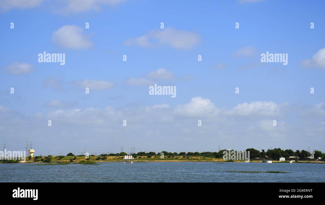 LAKE OF INDIA AT KUTCH, GUJARAT, BLUE WATER Stock Photo - Alamy