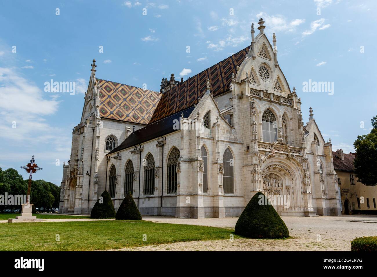 Exterior of the Royal Monastery of Brou in Bourg-en-Bresse, Ain, France ...