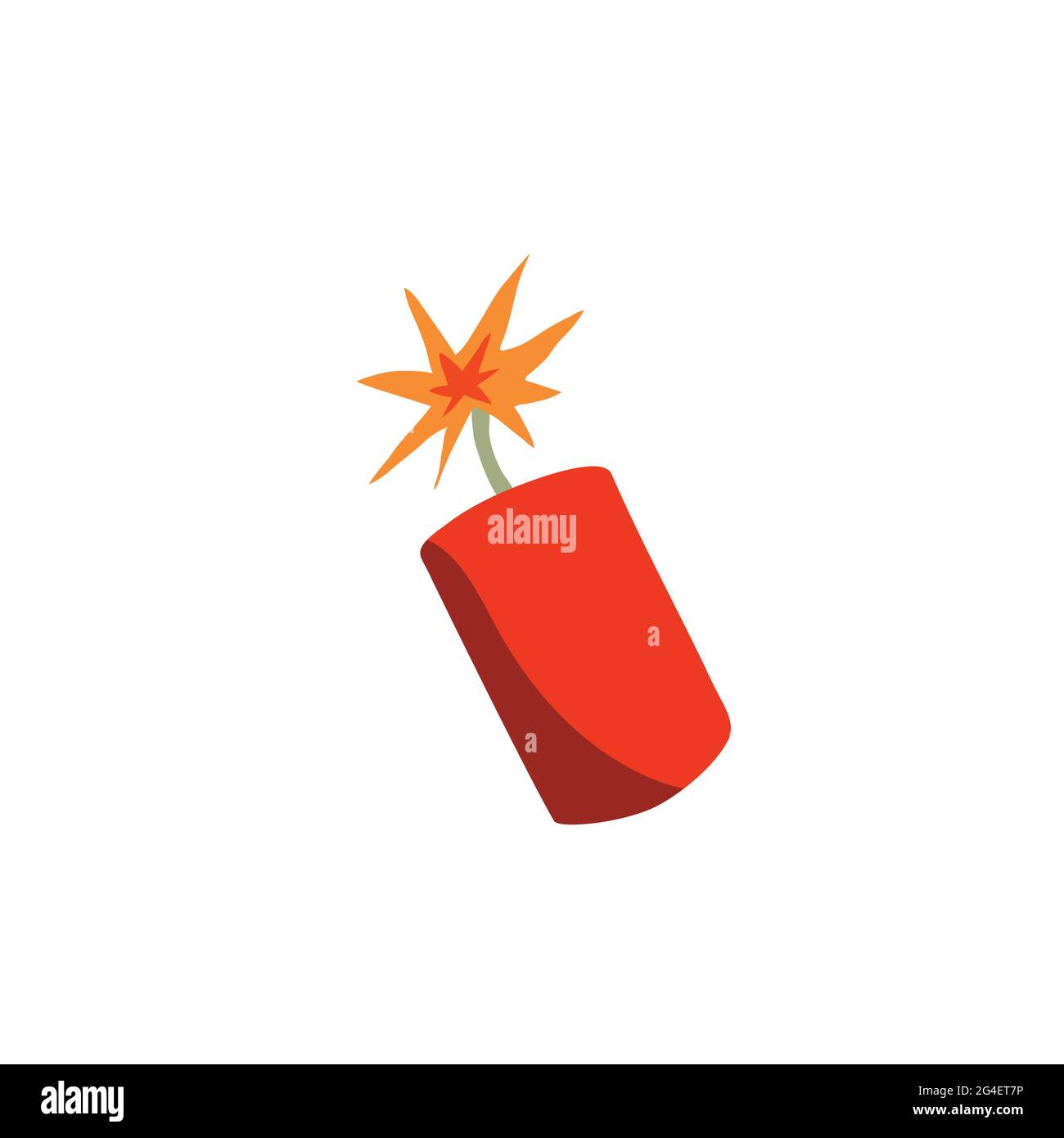 Dynamite firecracker on white background in flat design, vector ...