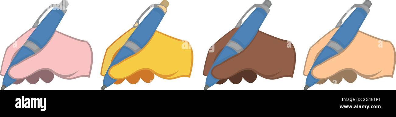 Vector illustration of hands writing emoticons Stock Vector Image & Art ...