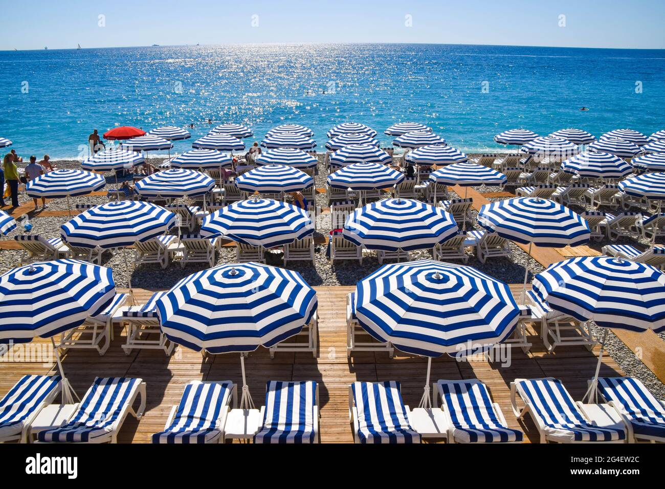 Private beach in Nice, South of France Stock Photo - Alamy