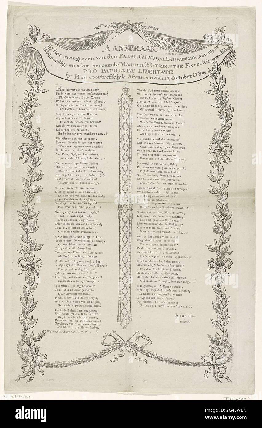 . Verse on the occasion of a shooting exercise of the Utrecht Exercio ...