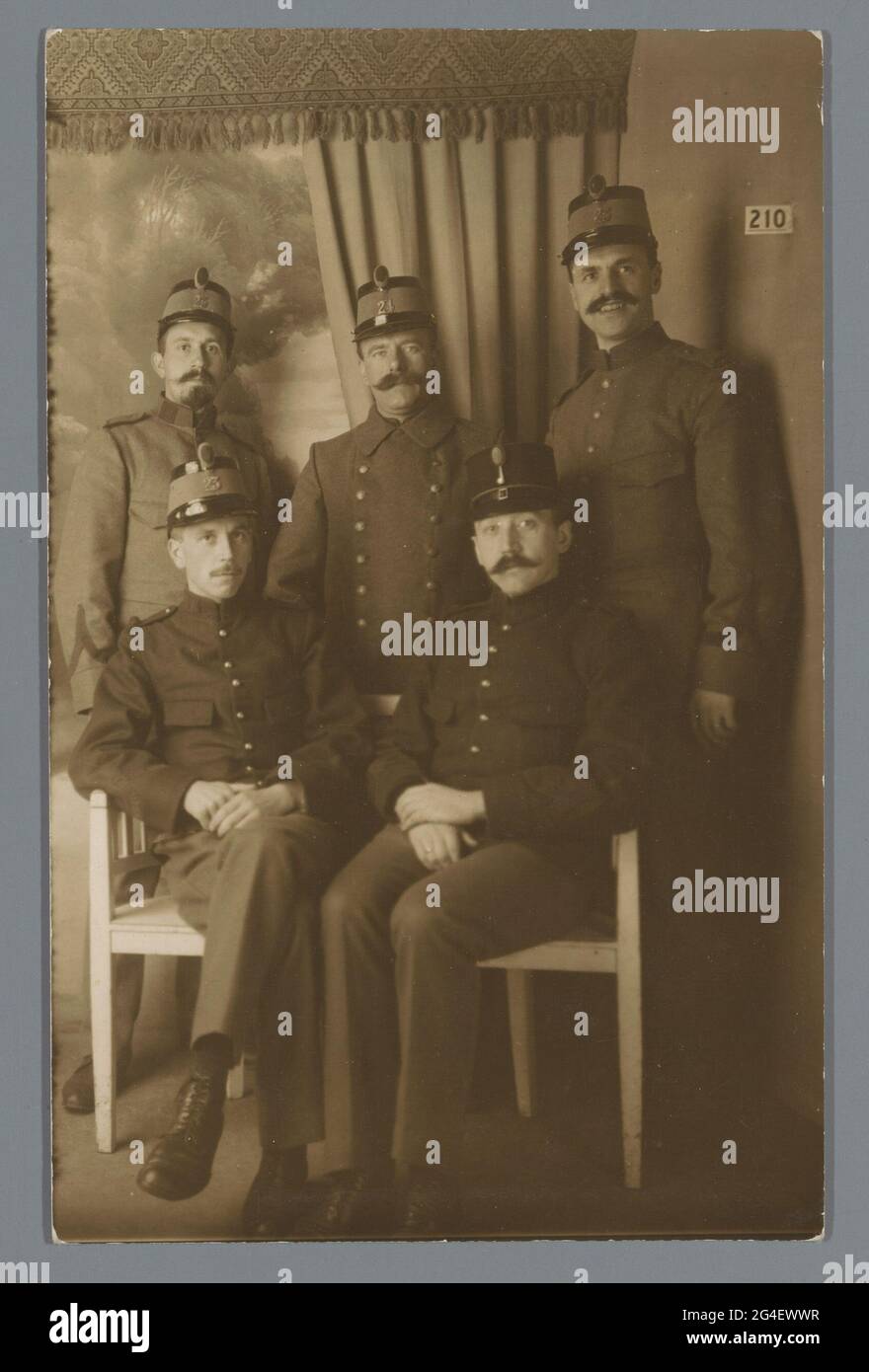 Portrait of five unknown men in uniform Stock Photo - Alamy