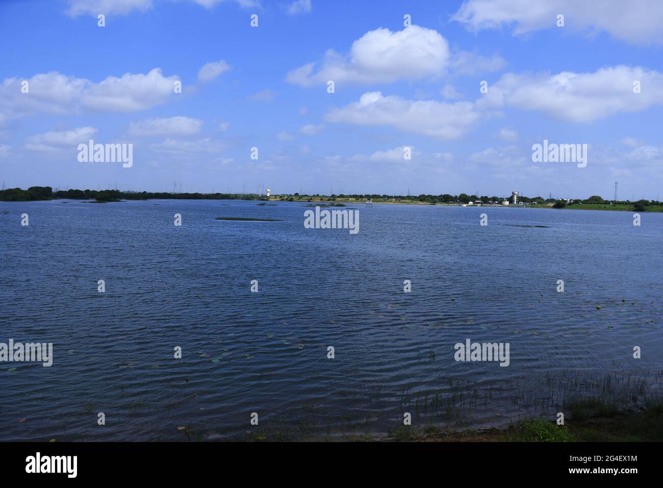 LAKE OF INDIA AT KUTCH, GUJARAT, BLUE WATER Stock Photo - Alamy