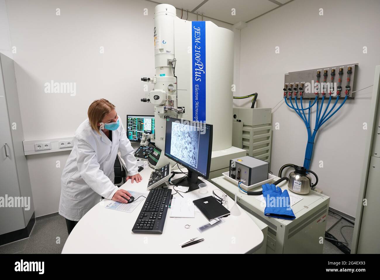 Schenefeld, Germany. 21st June, 2021. Laboratory manager and scientist Kristina Lorenzen looks ...
