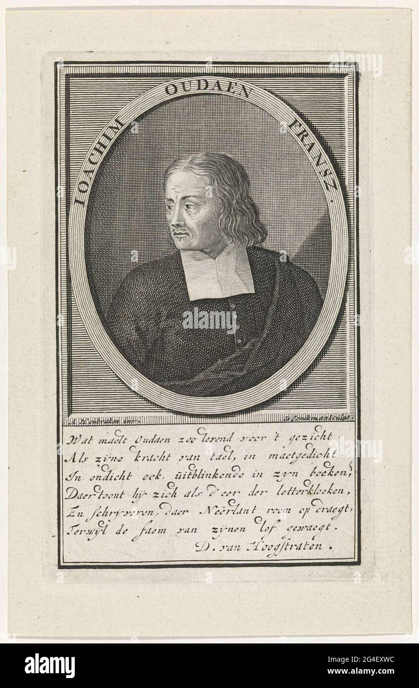 . Bust portrait of the historian Joachim Oudane, with BEF. The portrait ...