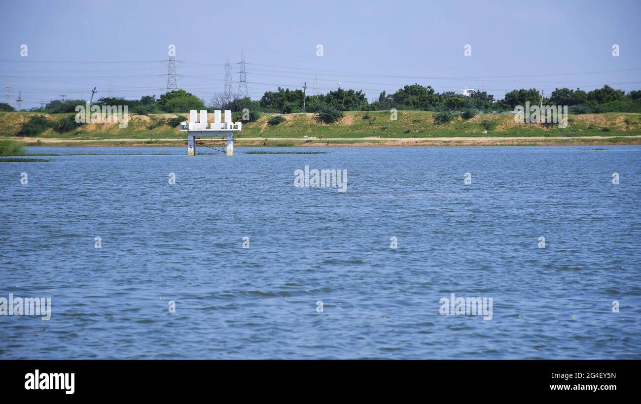 LAKE OF INDIA AT KUTCH, GUJARAT, BLUE WATER Stock Photo - Alamy