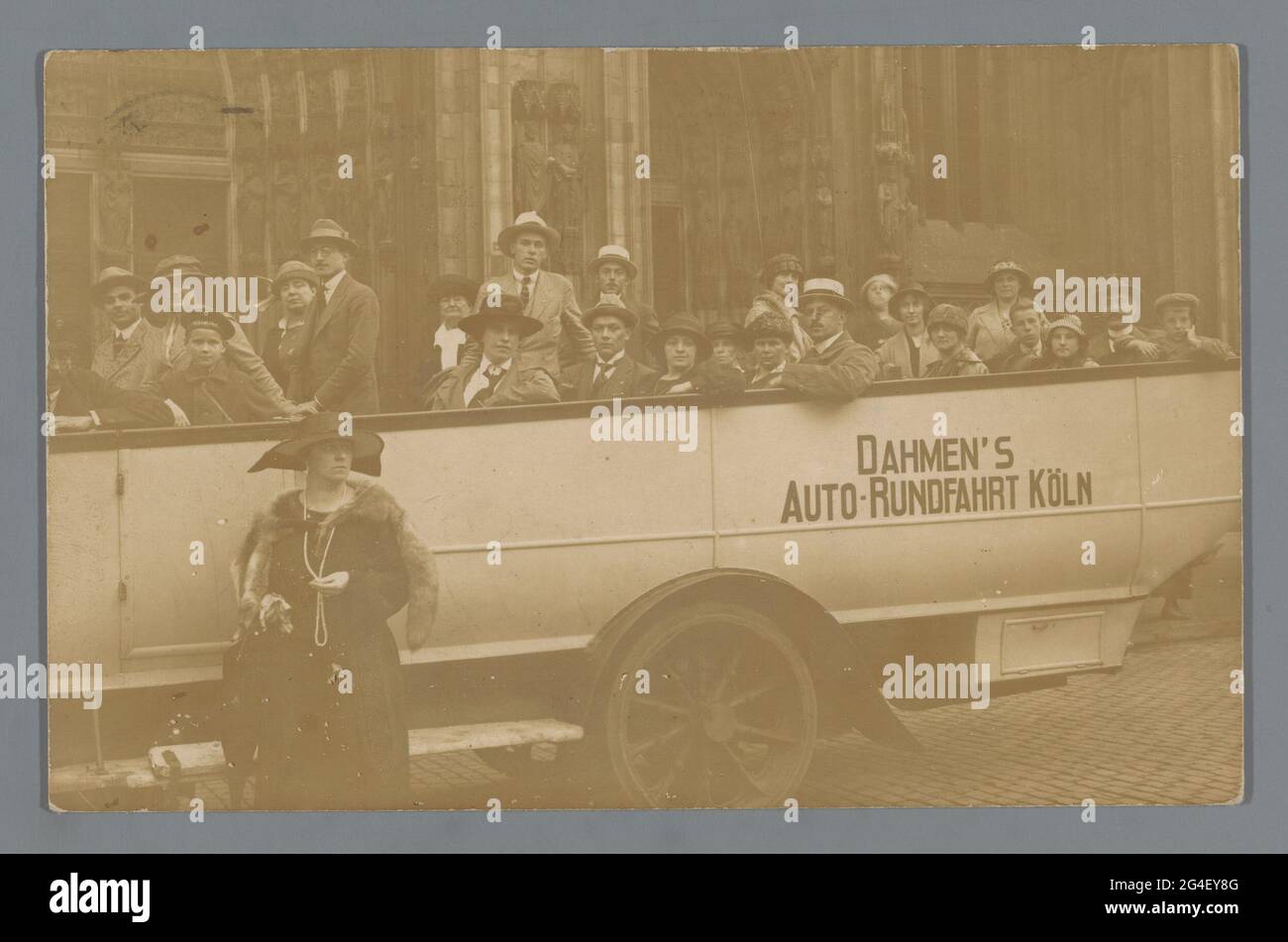 Companionship in an open tour car for the Cologne Cathedral Stock Photo ...