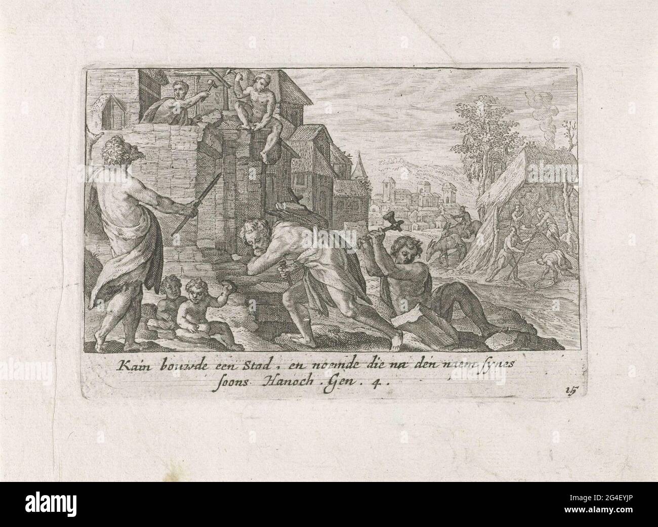 . Cain builds a city and calls this Enoch, to his son. In the margin a ...