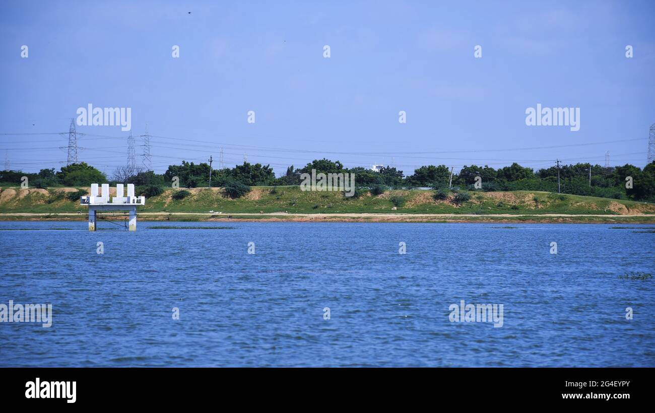 LAKE OF INDIA AT KUTCH, GUJARAT, BLUE WATER Stock Photo - Alamy
