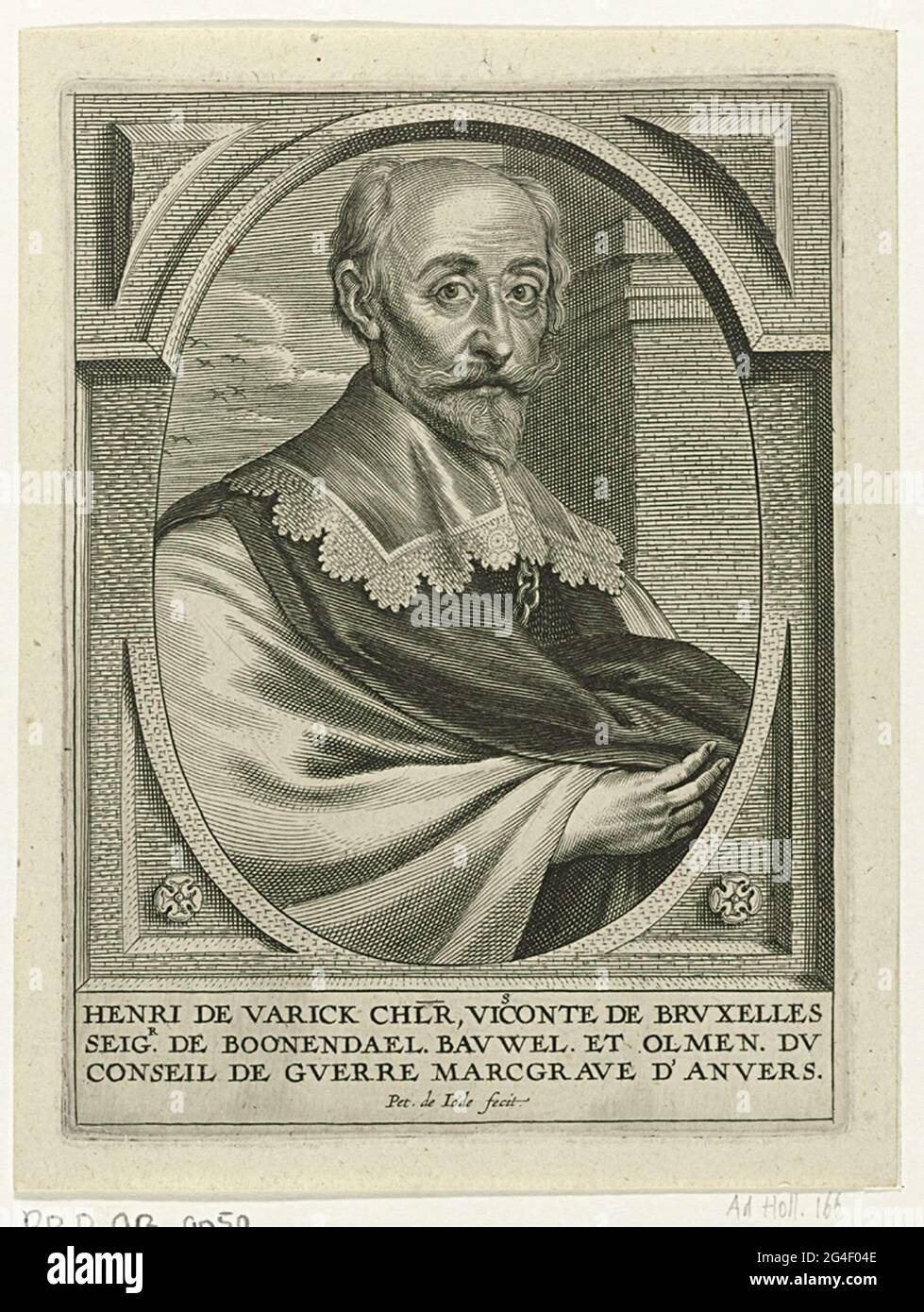 . Bust portrait of Hendrik van Varick. The portrait is caught in an ...