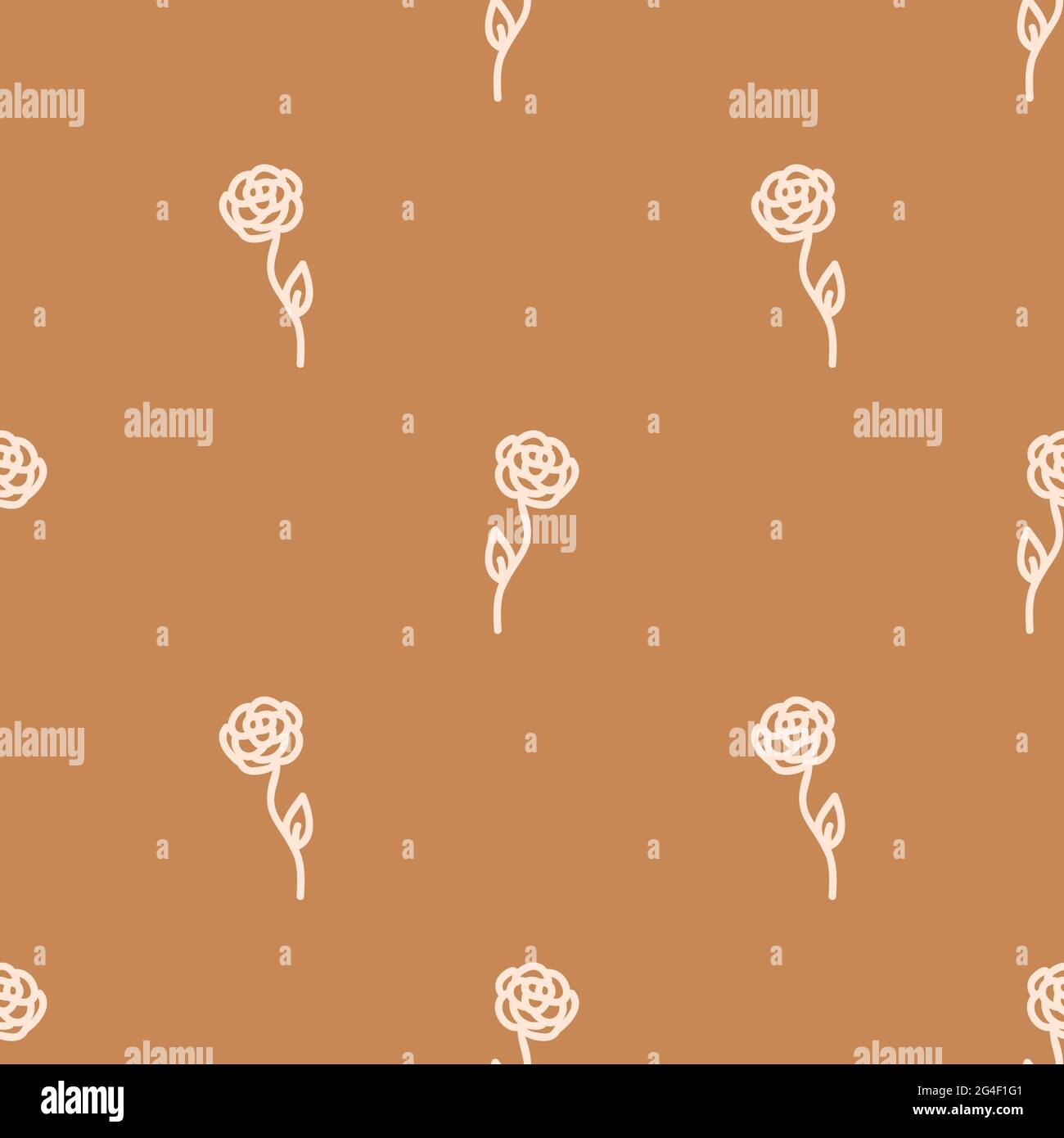 Seamless background flower gender neutral pattern. Whimsical minimal ...