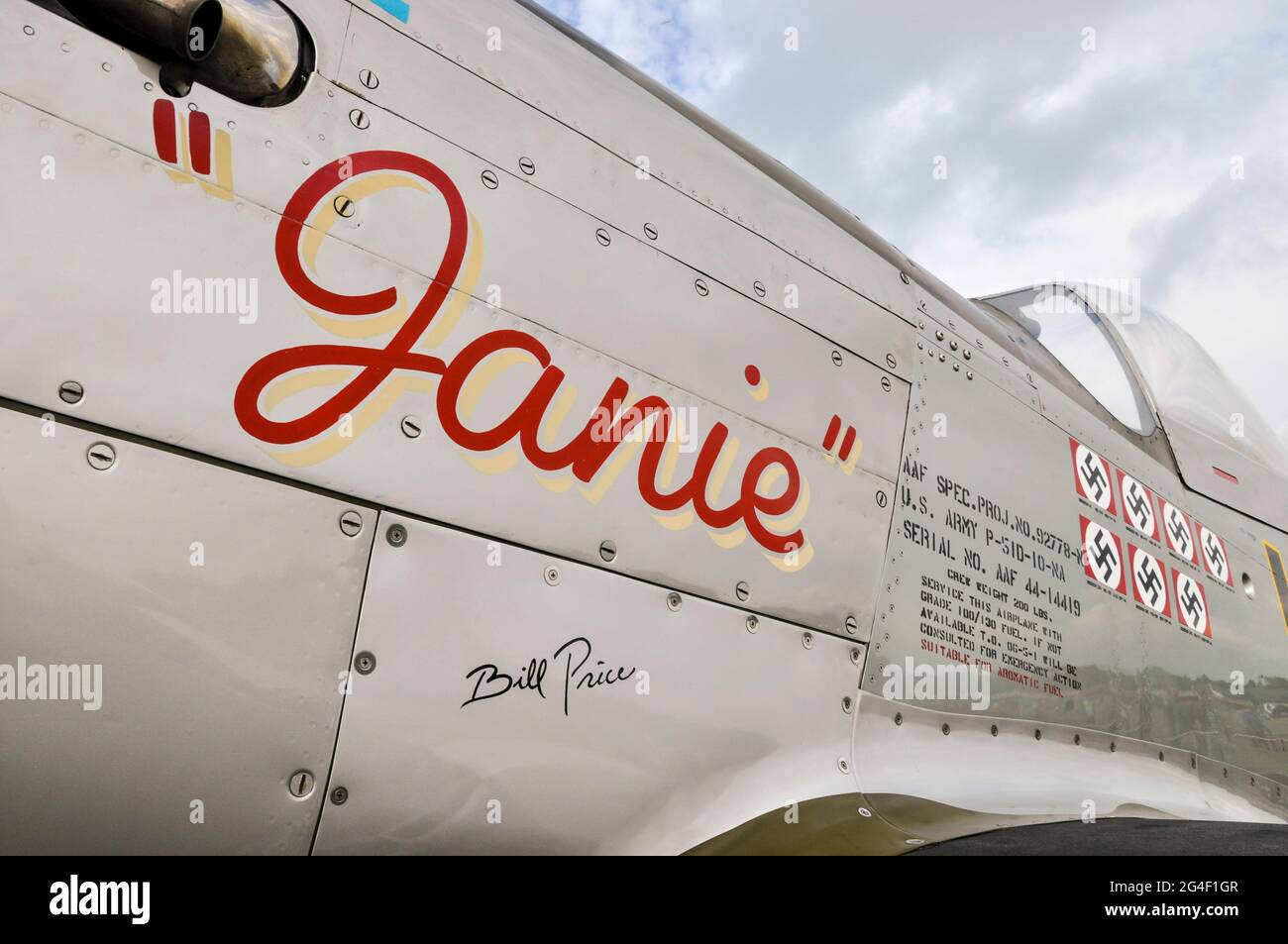 North American P-51 Mustang named Janie. Second World War fighter plane ...