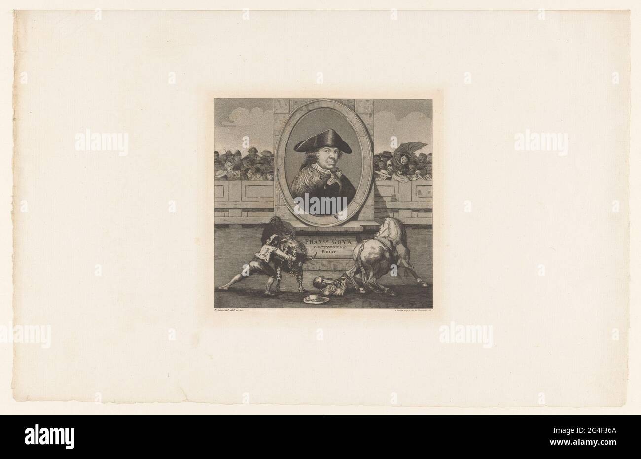 Title print with portrait of Francisco de Goya; Bullfighting; La ...