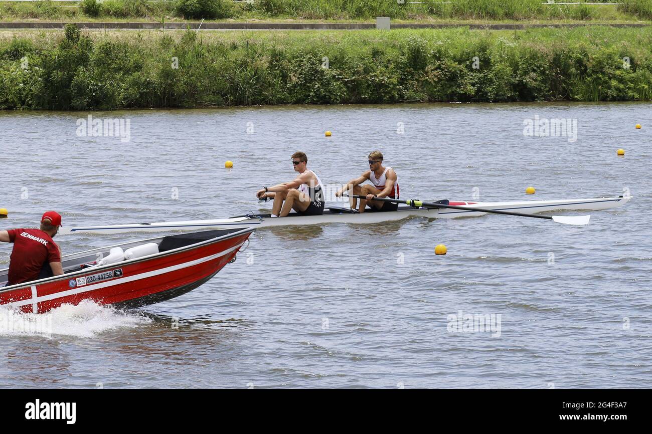 Members of Denmark's Olympic rowing team begin training in the Akita ...