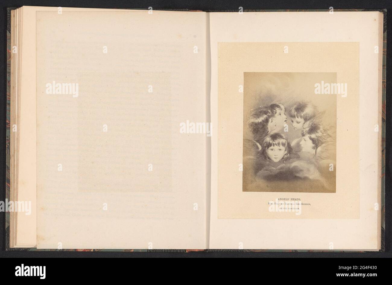 Photo production of a painting of five angel heads by Joshua Reynolds ...