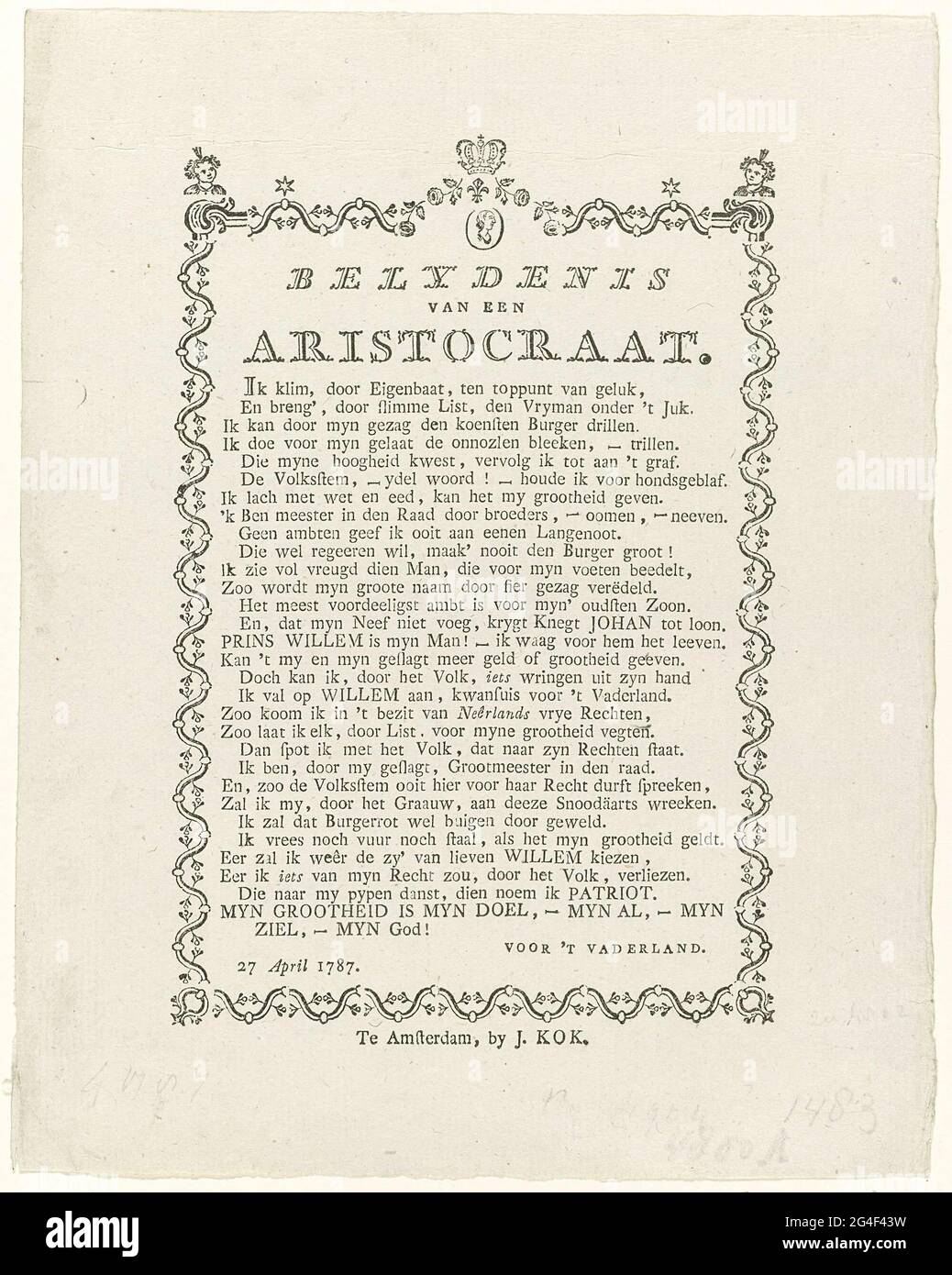 . Text sheet with a patriots Spoters in the form of a so-called ...