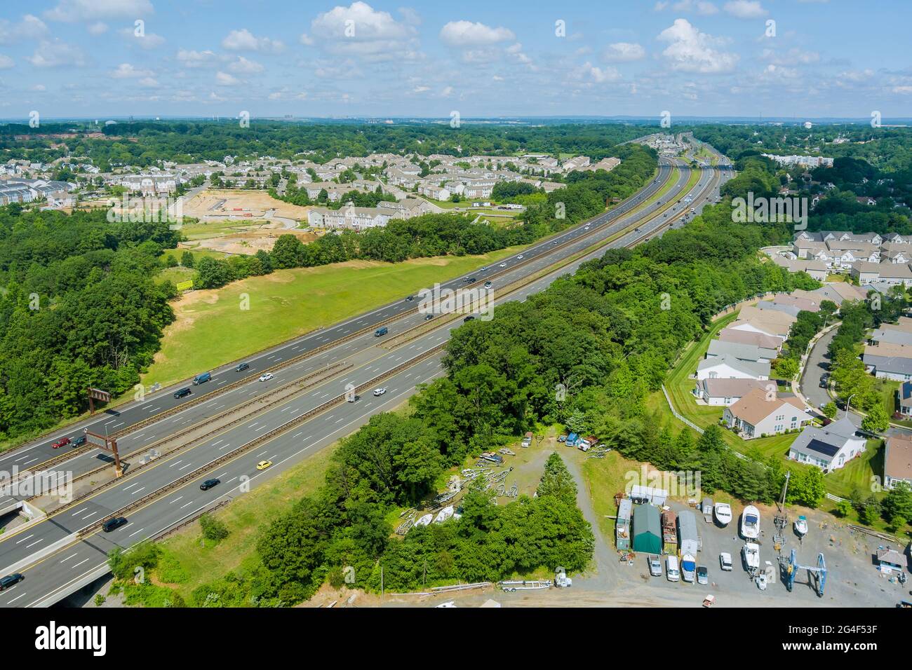 Driving perspective on pennsylvania highway hi-res stock photography ...