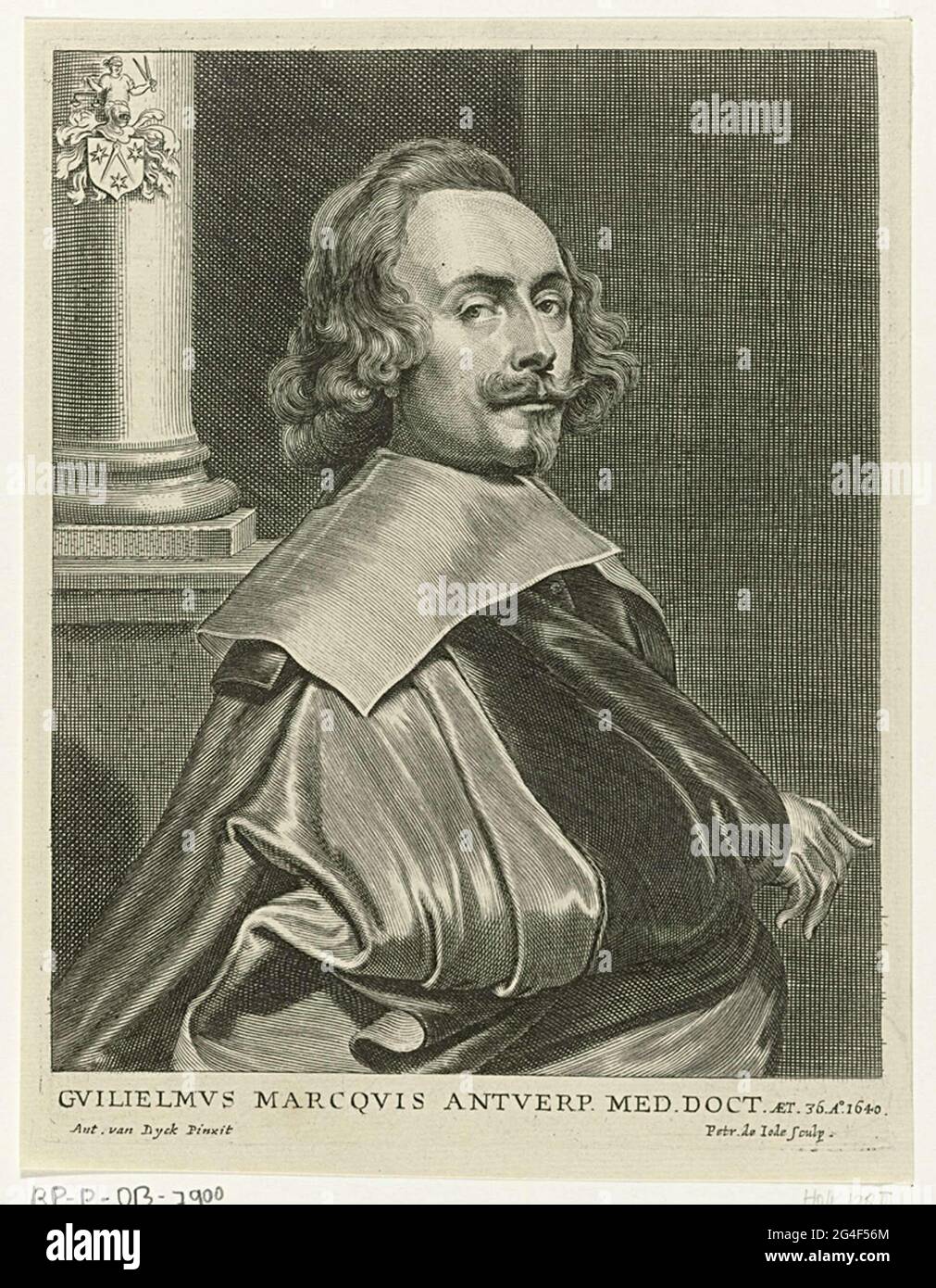 . Portrait of Willem Marquis at the age of 36, halves. At the top left ...