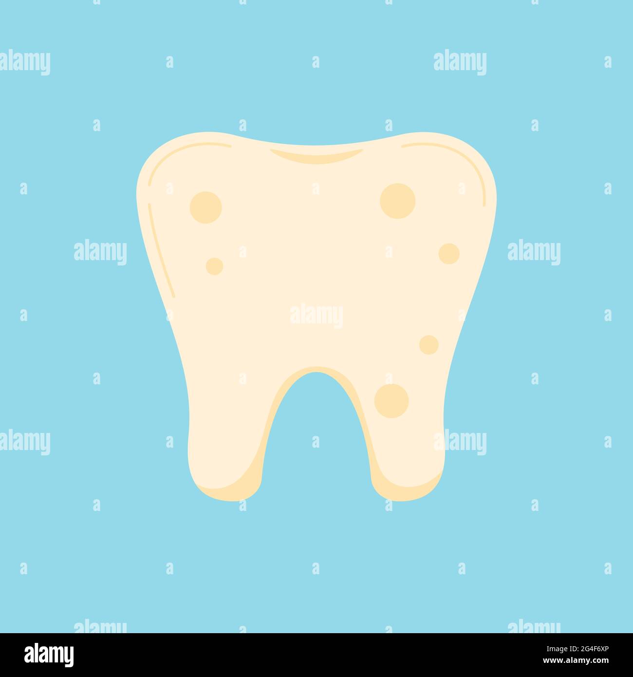 Tooth with plaque dental icon isolated on blue background Stock Vector ...