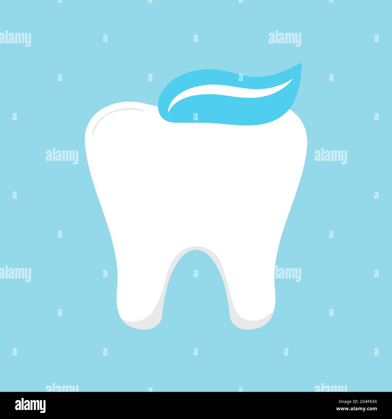 Tooth with toothpaste dental icon isolated on white background Stock ...