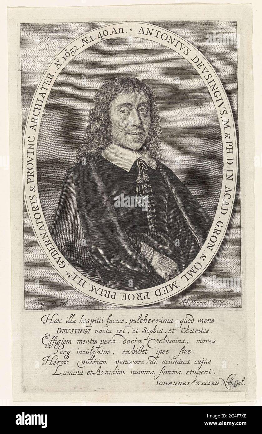 . Portrait of the physician and professor Anton Dusing, at the age of ...