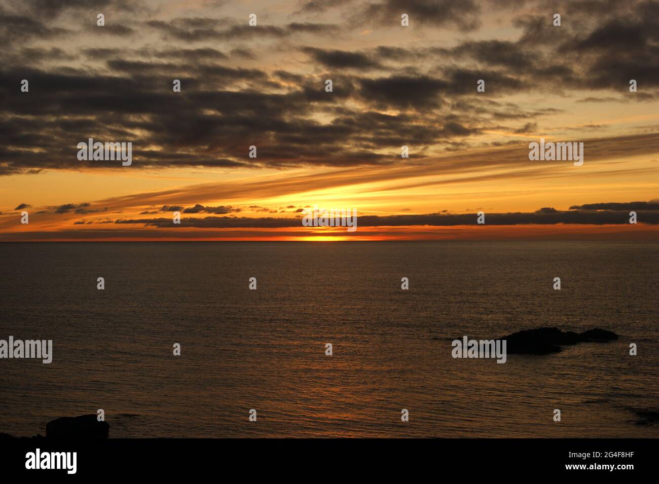 Dusk over the sea at anglesey hi-res stock photography and images - Alamy