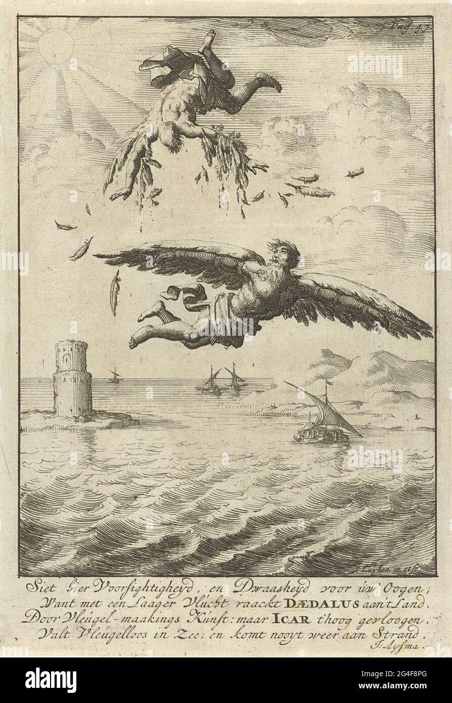 . Daedalus has been lying up flying and sees his terror how Icarus ...