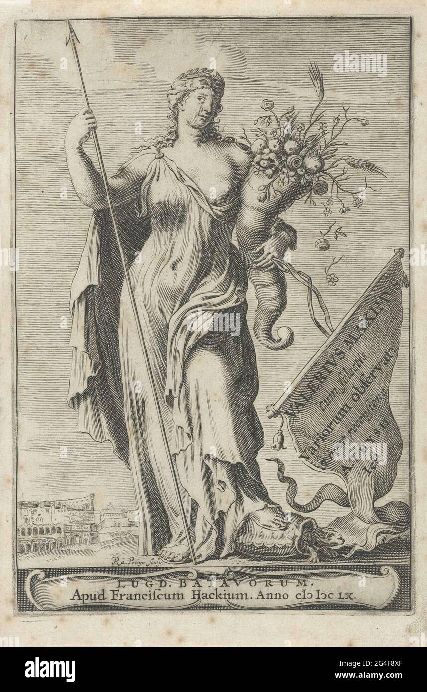 . Europe's female personification, with a cornucopia. With her foot she ...