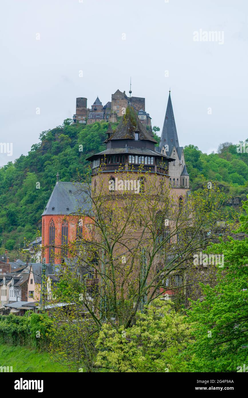 Town of Towers and Wine, historic town of Oberwesel, UpperMiddle Rhine ...