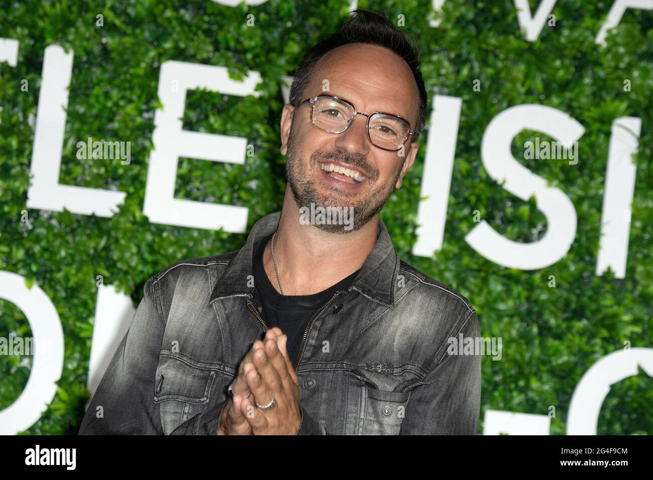 Jarry poses during the 60th Monte Carlo TV Festival, on June 21, 2021 ...