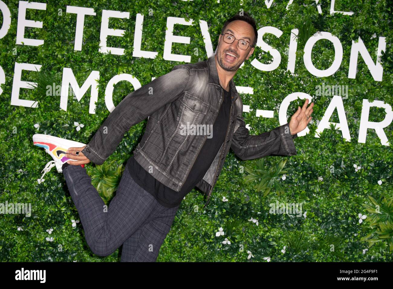 Jarry poses during the 60th Monte Carlo TV Festival, on June 21, 2021 ...