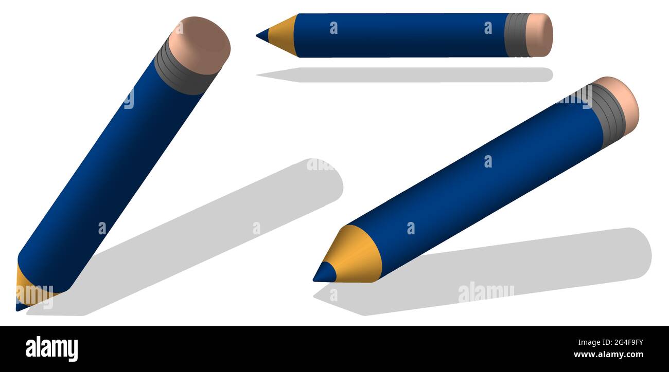 isometric set of childrens colored pencils. Development of creativity ...