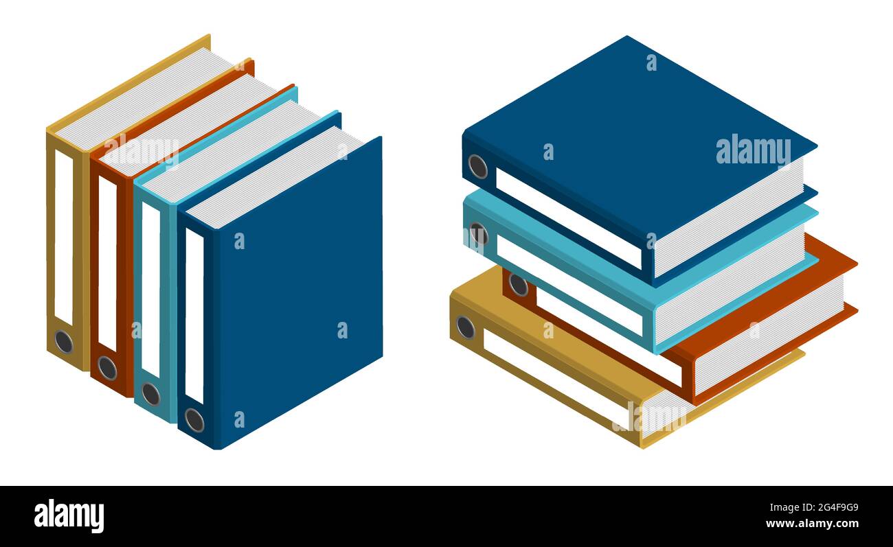 isometric archive with documents. Storage of accounting, financial and personal documents in ...