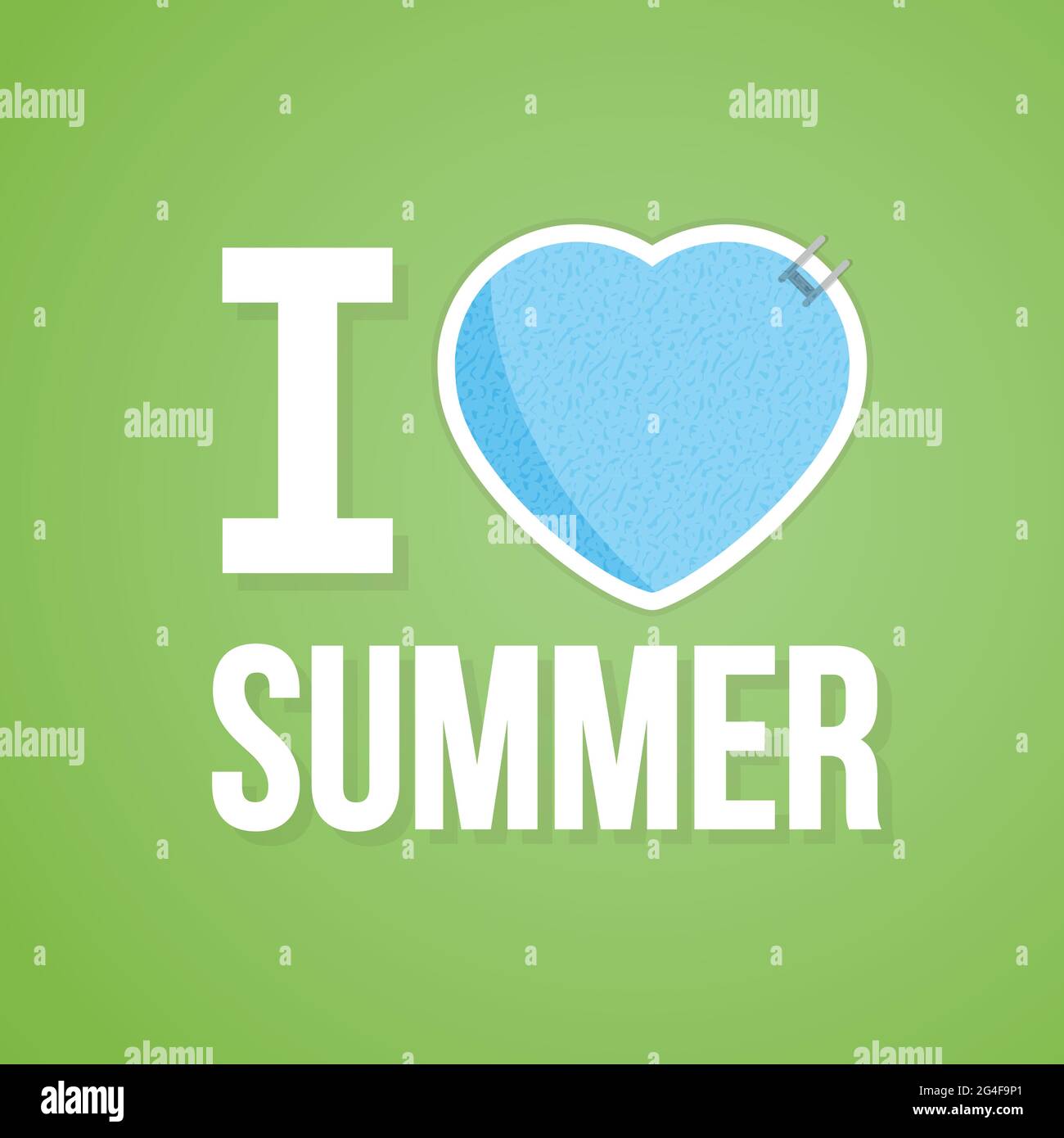Summer lettering with pool heart. I love summer. Vector illustration ...