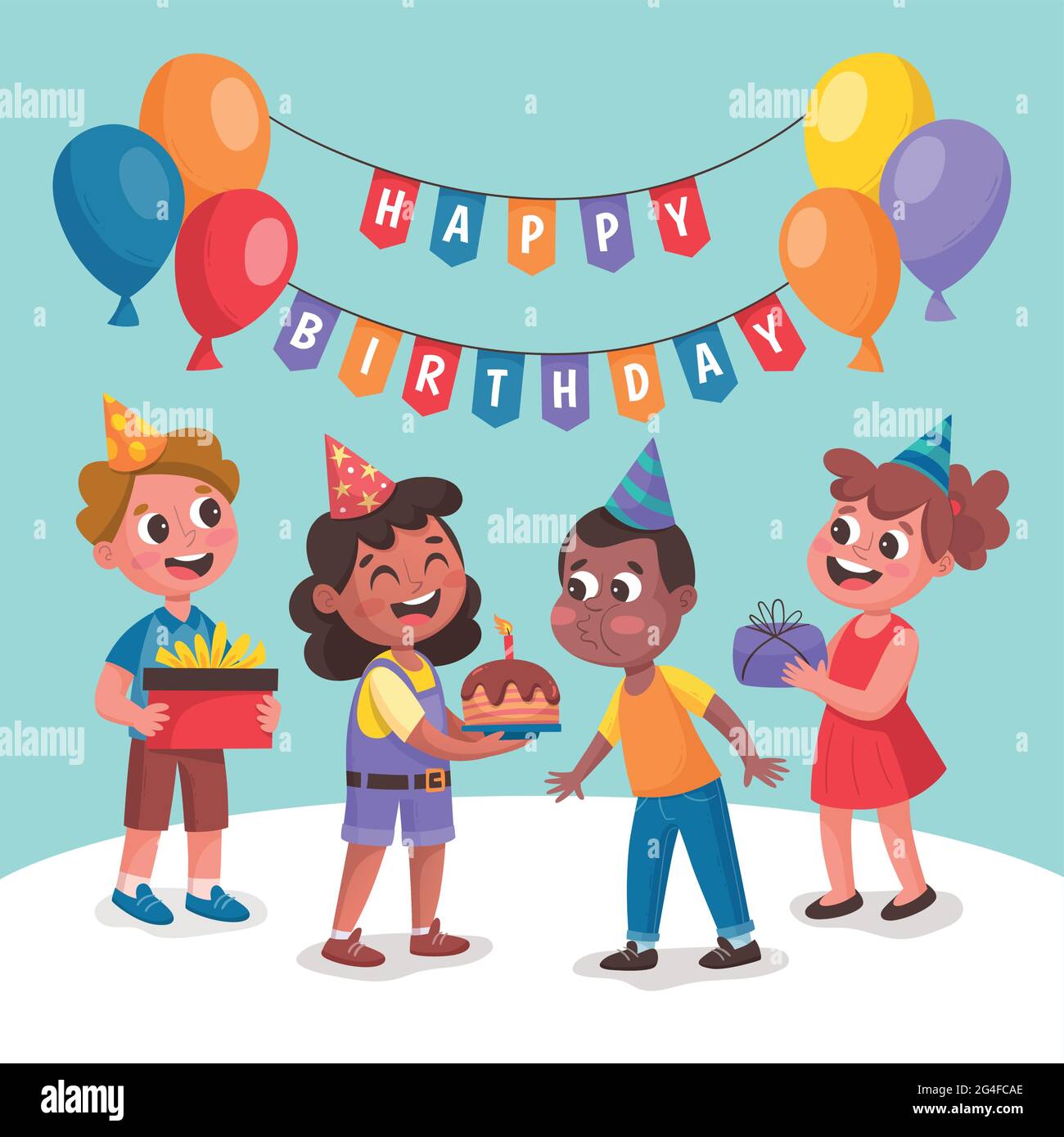 Kids Celebration Clip Art