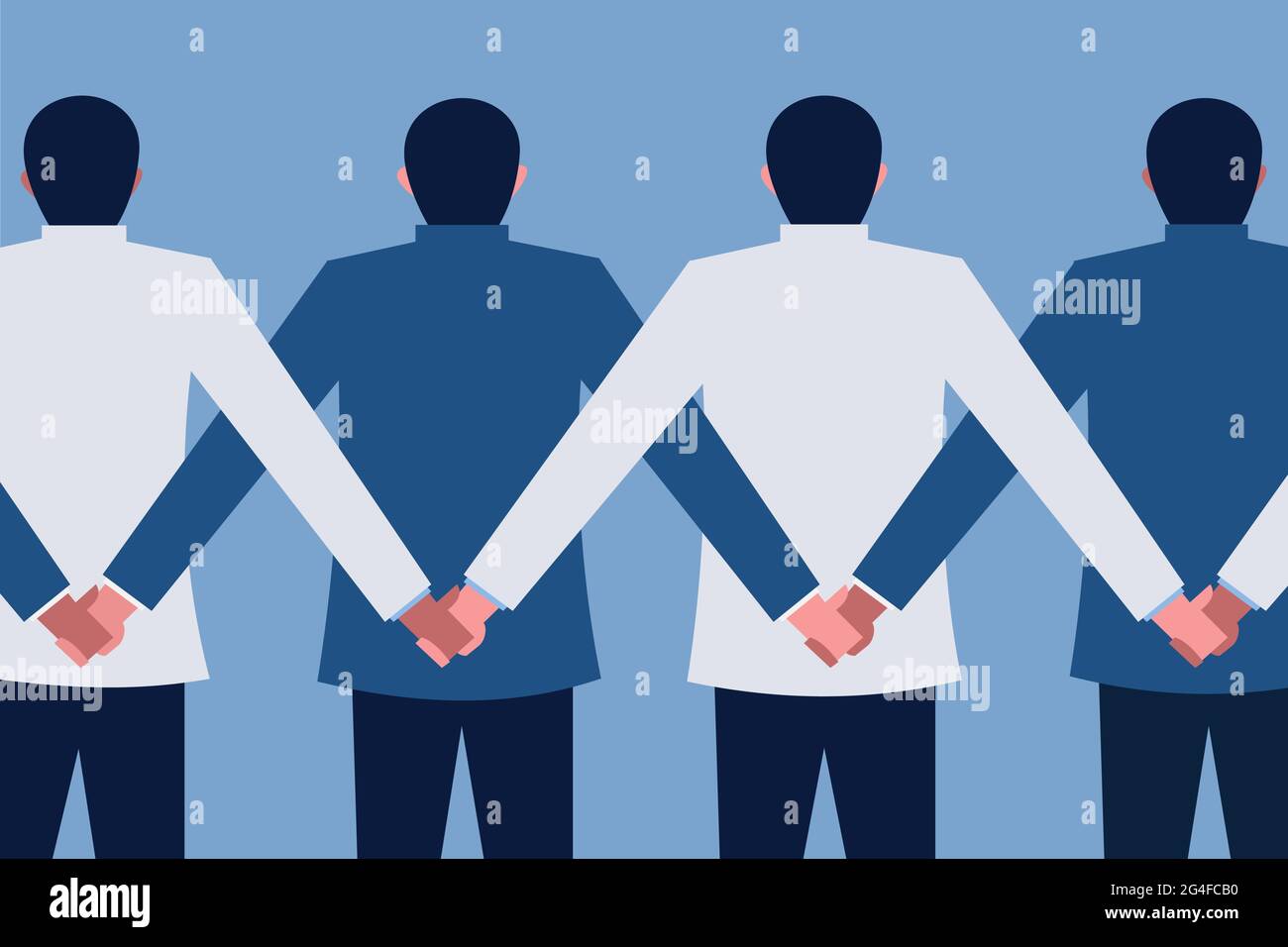 Businessmen facing back with their hands holding together. Concept of ...