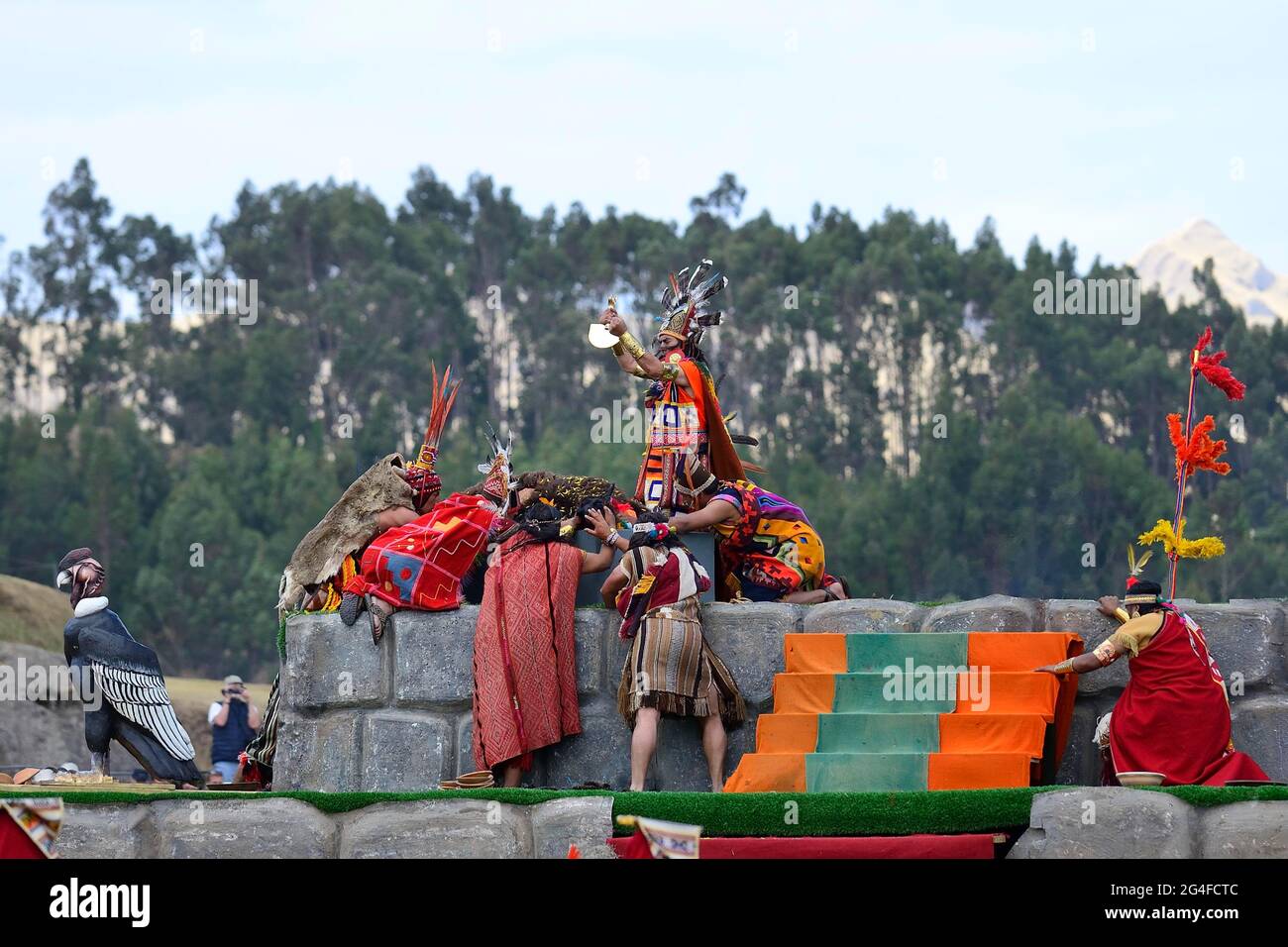 Inti Raymi, Festival of the Sun, Sacrifice of a Llama on the Altar ...