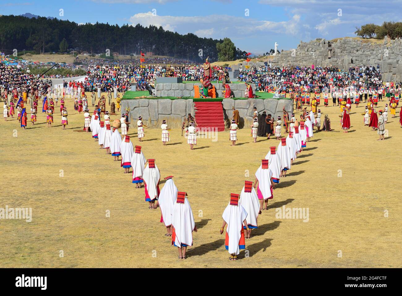 Inti Raymi, festival of the sun, ceremony on the sanctuary, overview ...