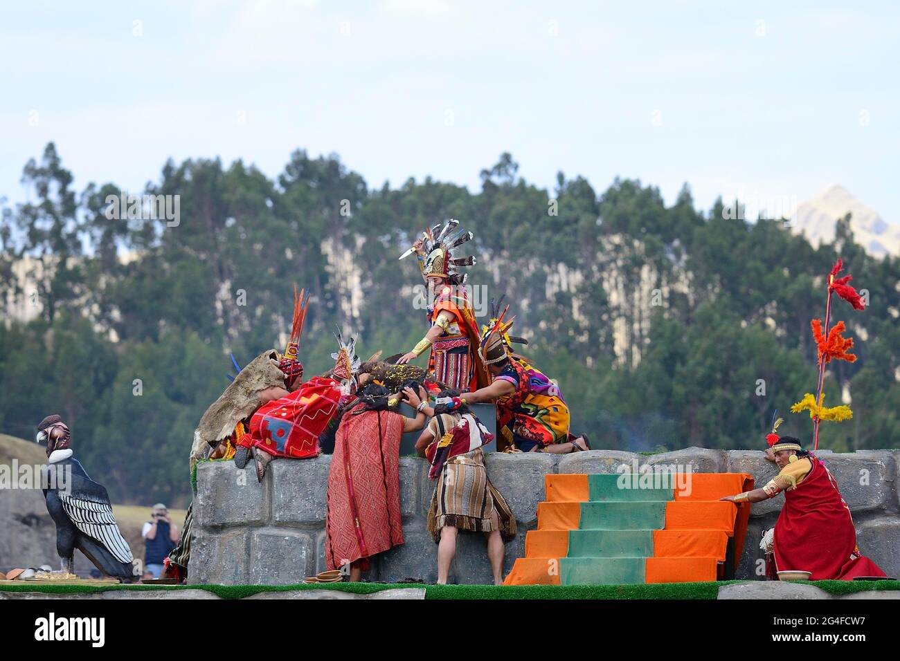 Inti Raymi, Festival of the Sun, Sacrifice of a Llama on the Altar ...