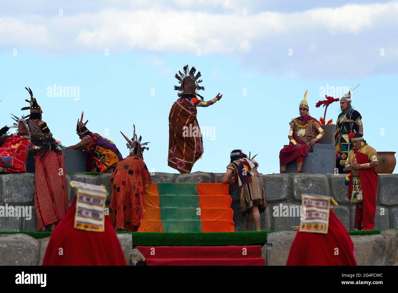 Inti Raymi, festival of the sun, high priests and rulers on the ...