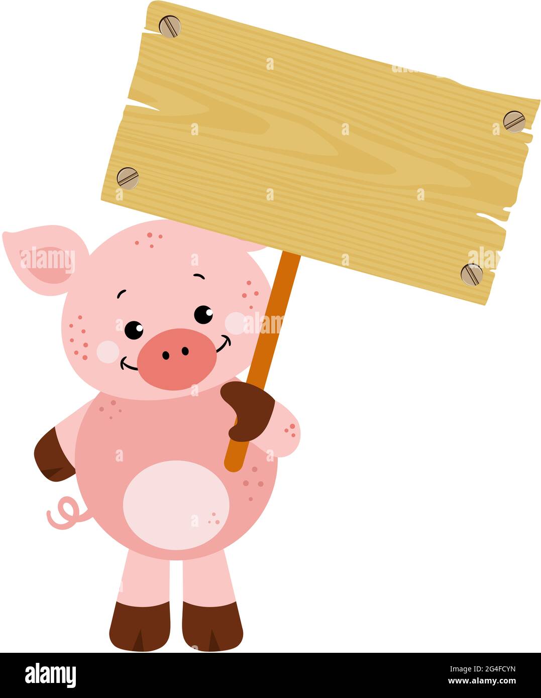 Cartoon illustration pig holding sign hi-res stock photography and ...