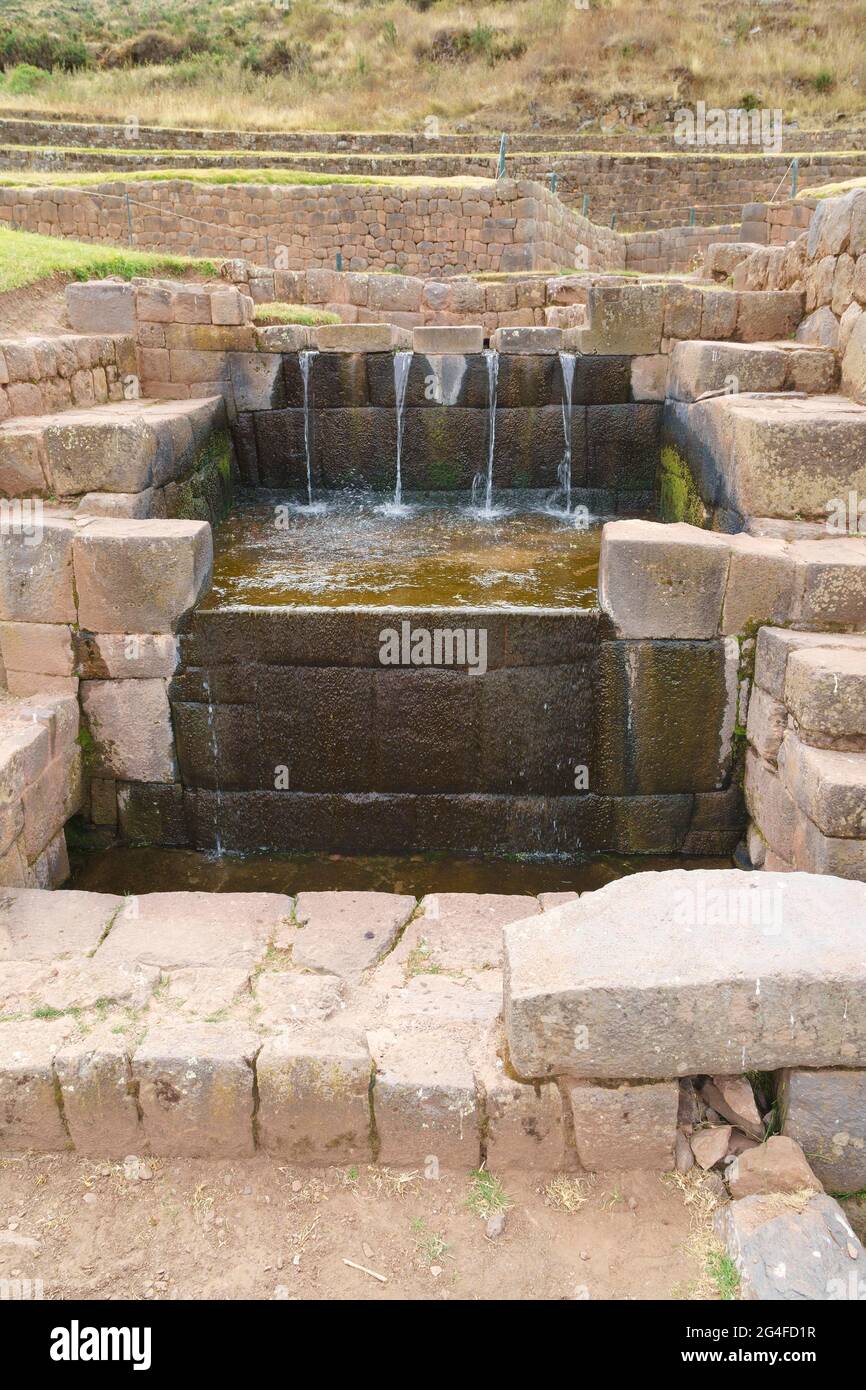 Water cascade in Tipon, Inca ruins, Cusco region, Peru Stock Photo - Alamy
