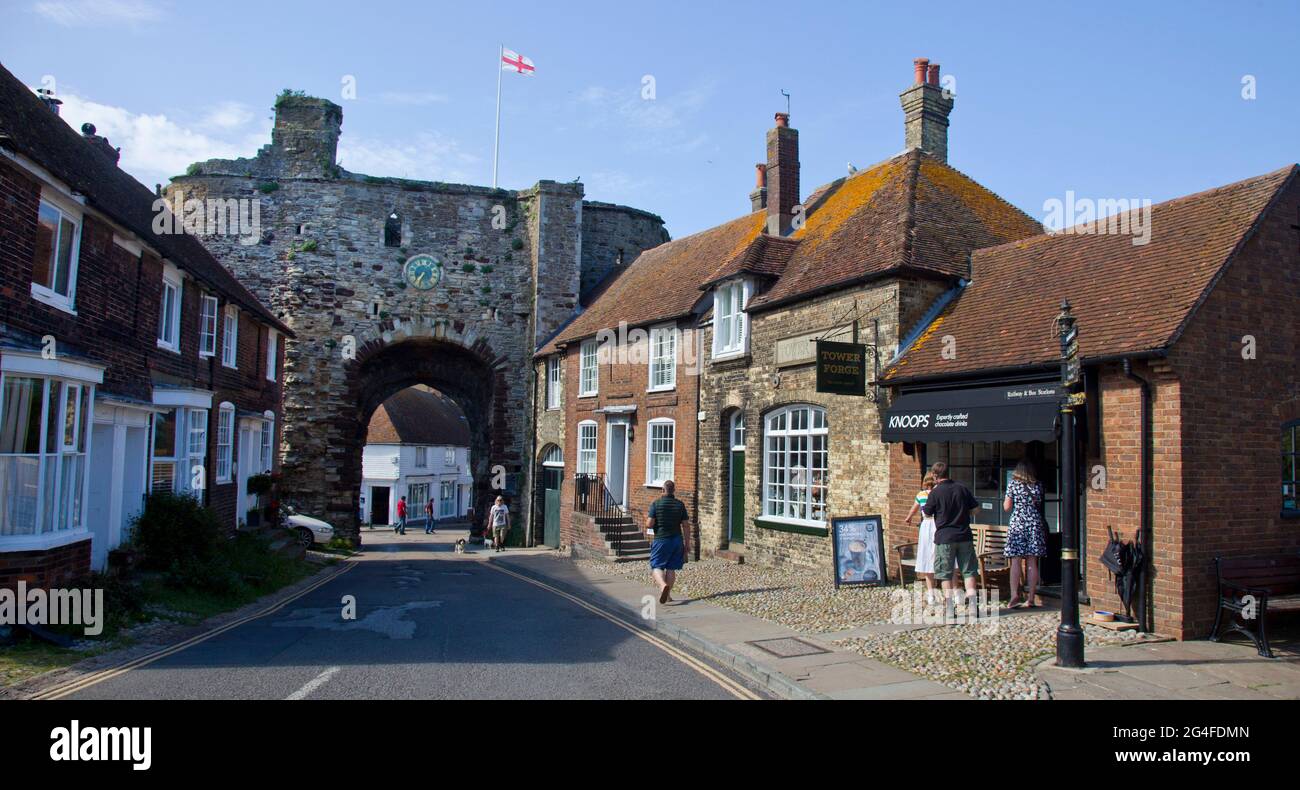 The Landgate at Rye in Kent, England. The Landgate is the last ...